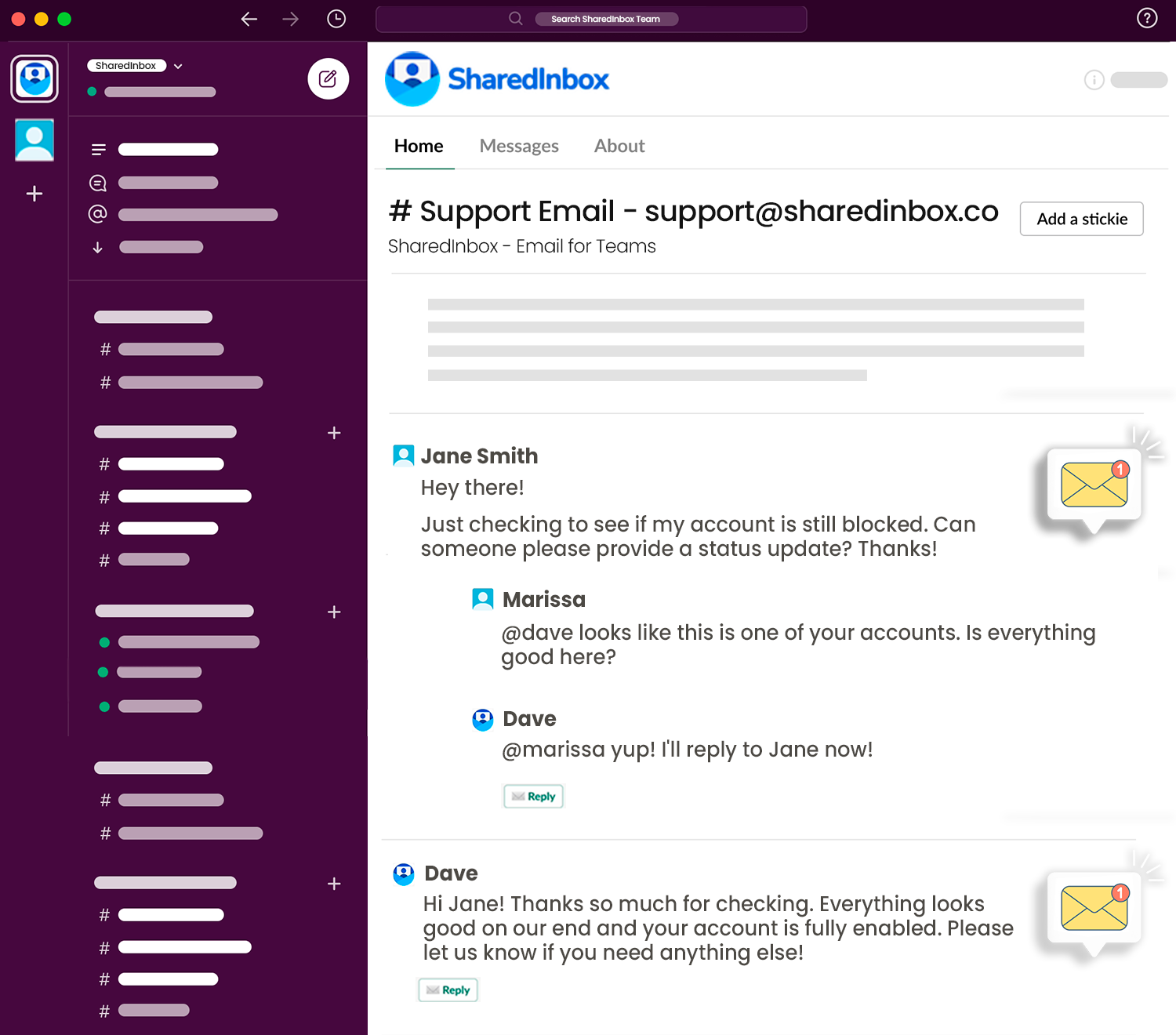 Send & Receive Emails From Slack - SharedInbox